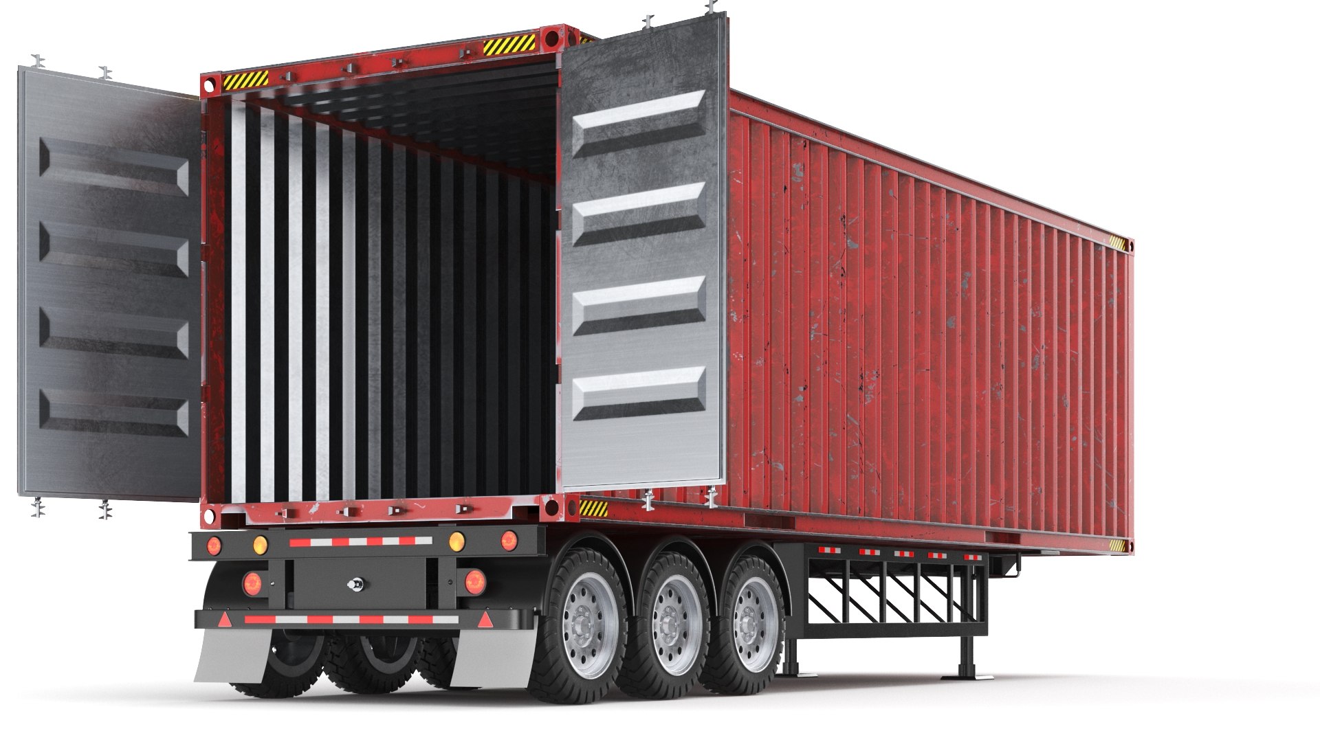Detailed Container Trailer Semi Truck 3D Model - TurboSquid 2226385