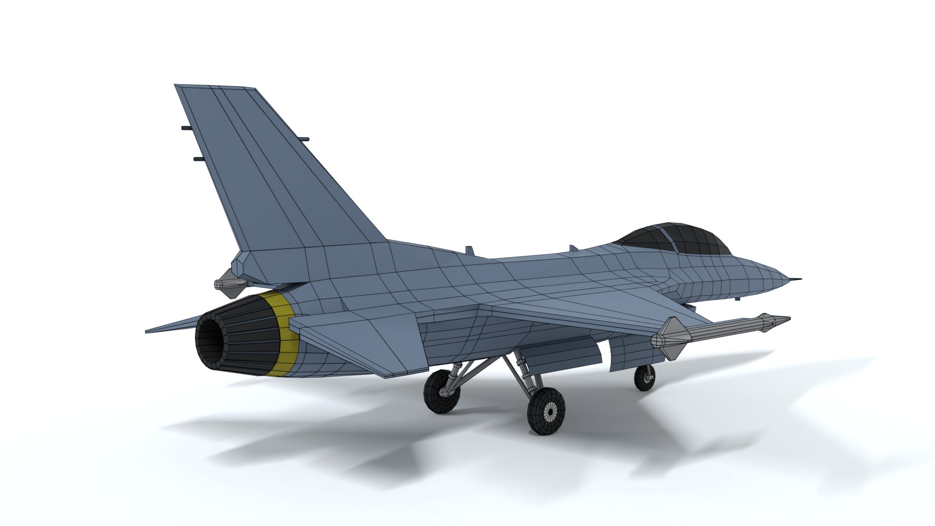 3D Low Poly Cartoon F-16c Fighting Falcon - TurboSquid 1732349