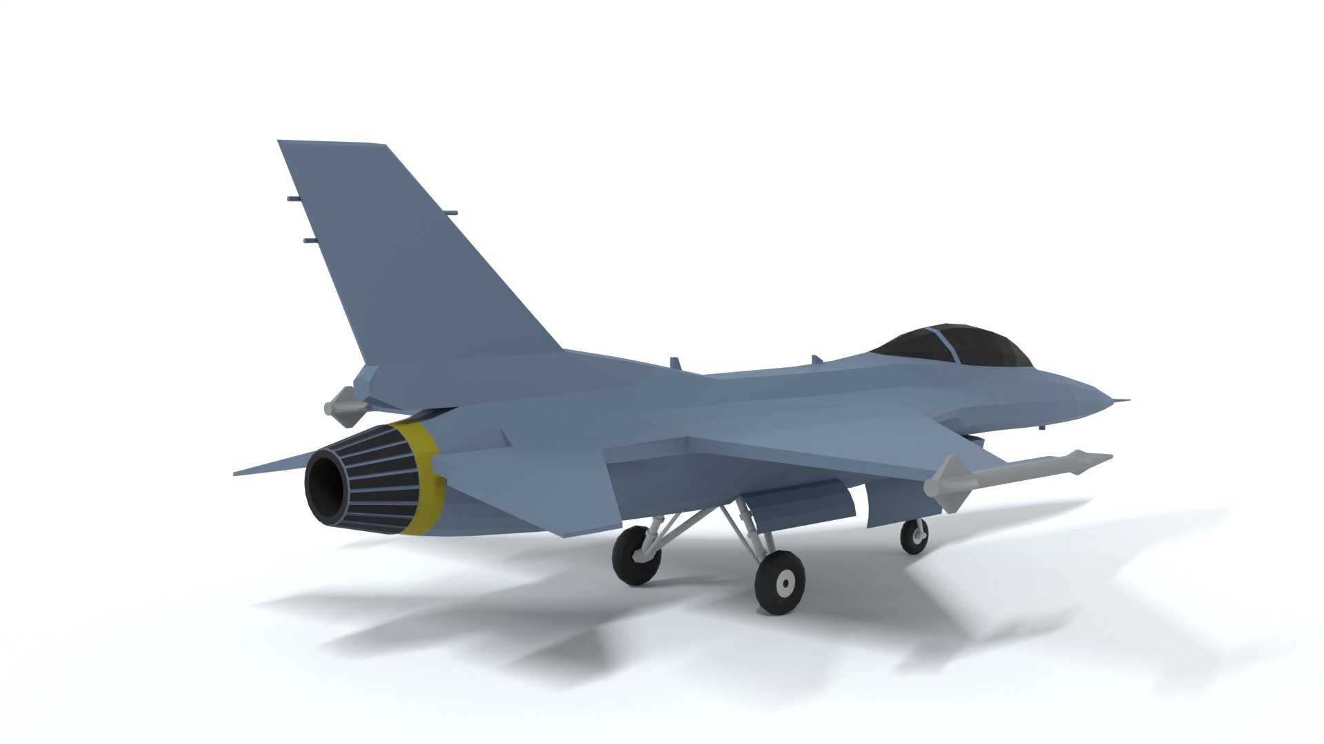 3D Low Poly Cartoon F-16c Fighting Falcon - TurboSquid 1732349