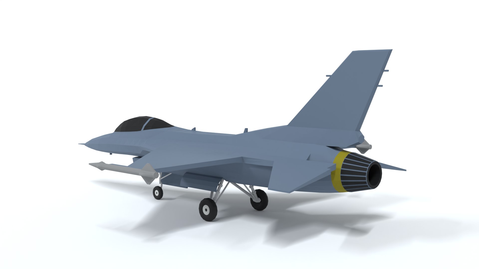 3D Low Poly Cartoon F-16c Fighting Falcon - TurboSquid 1732349