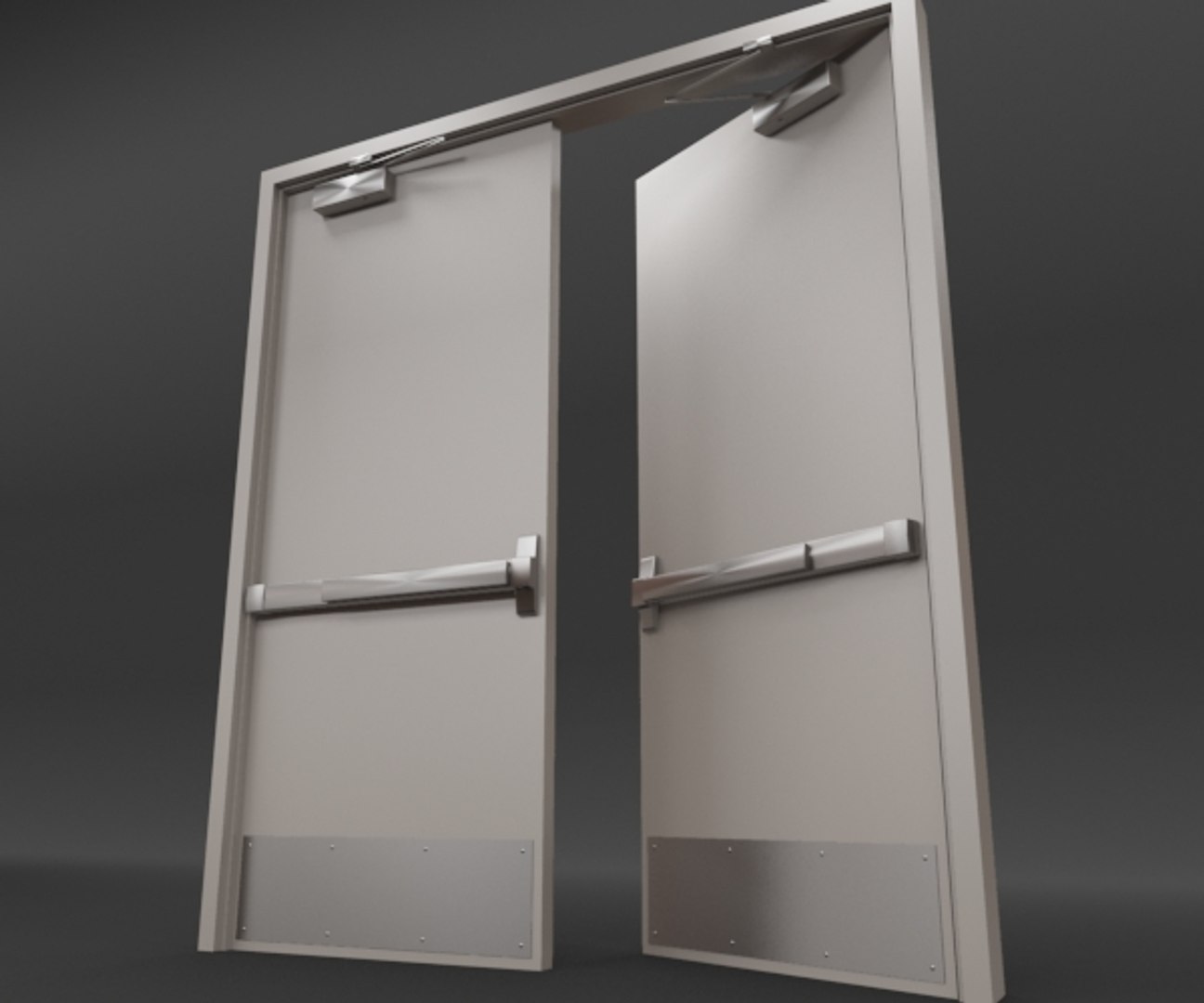 rigged double door - 3d model