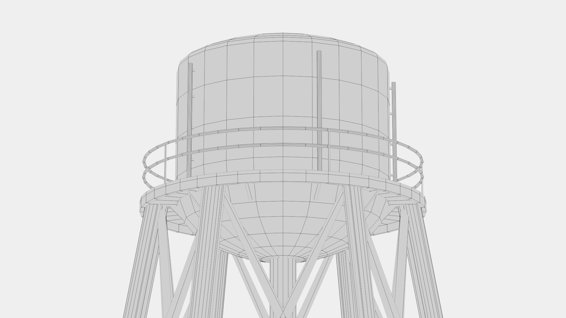 3D Water Tower Tank Low Poly - TurboSquid 2056802
