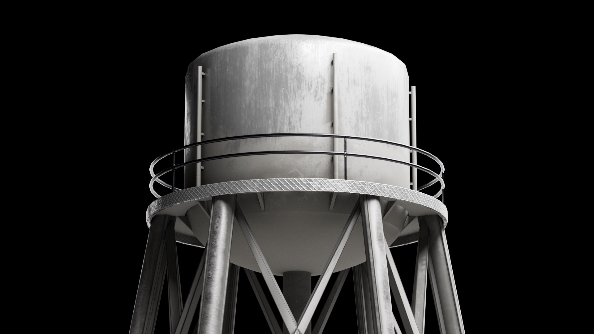3D Water Tower Tank Low Poly - TurboSquid 2056802