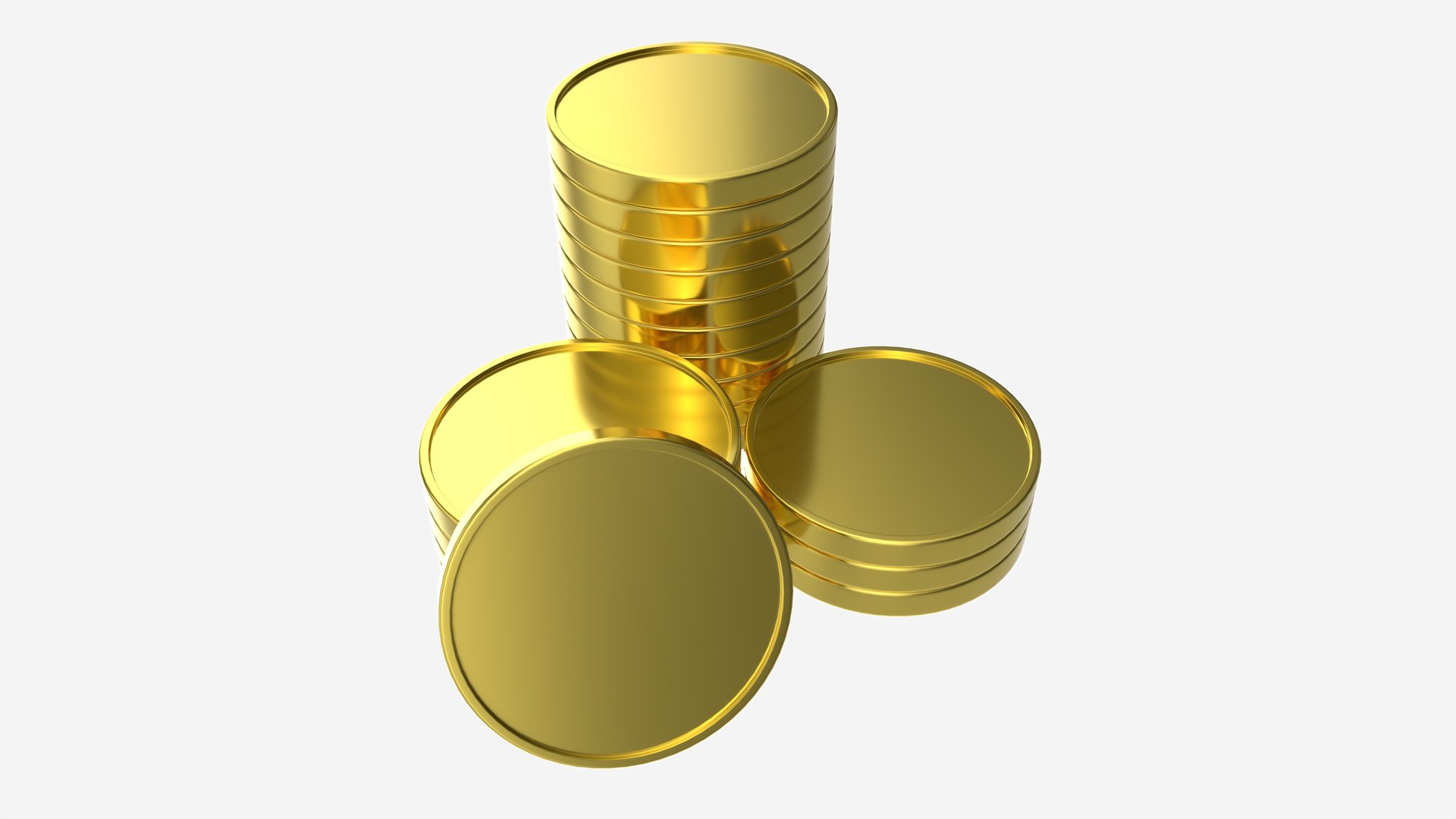 Blank Coin Stack 3D Model - TurboSquid 2108689