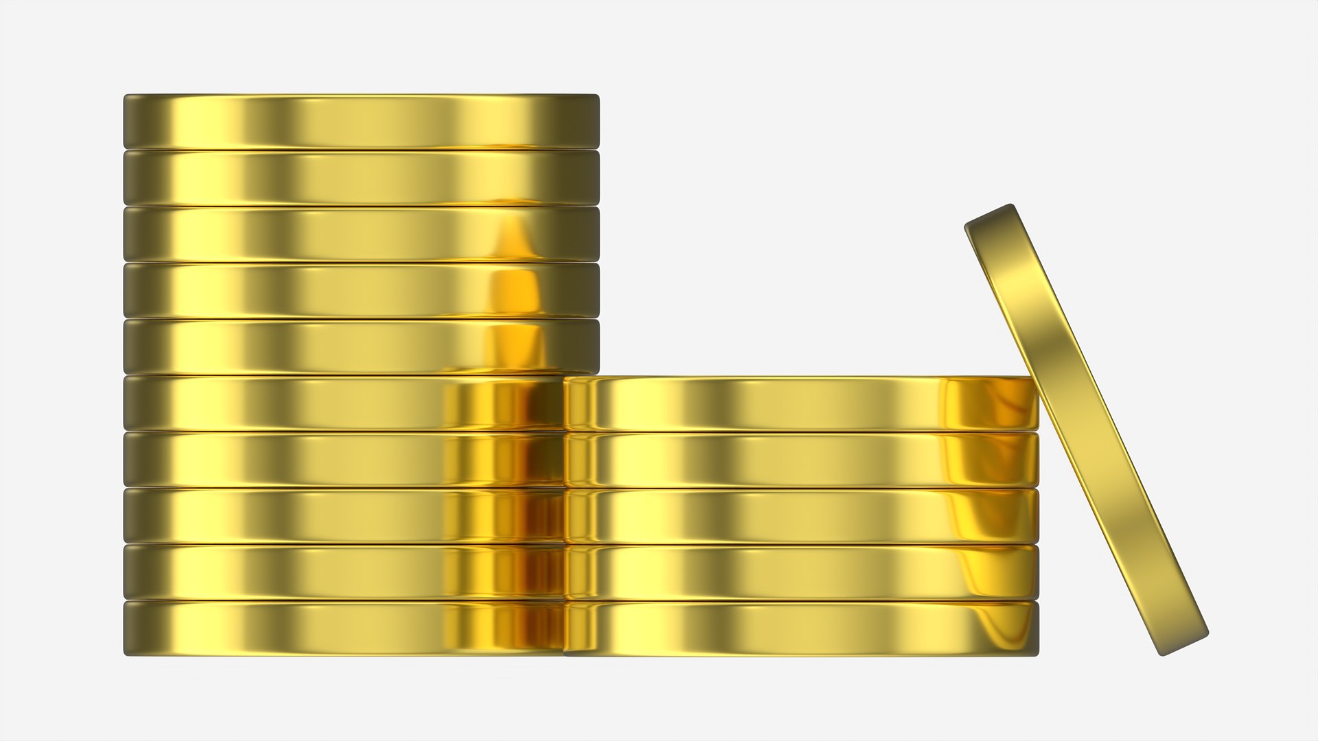 Blank Coin Stack 3D Model - TurboSquid 2108689
