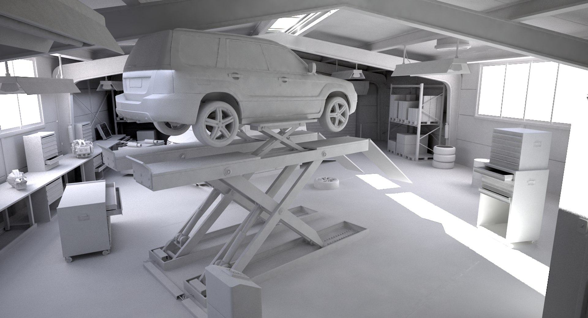 3D automotive workshop interior cars - TurboSquid 1408024