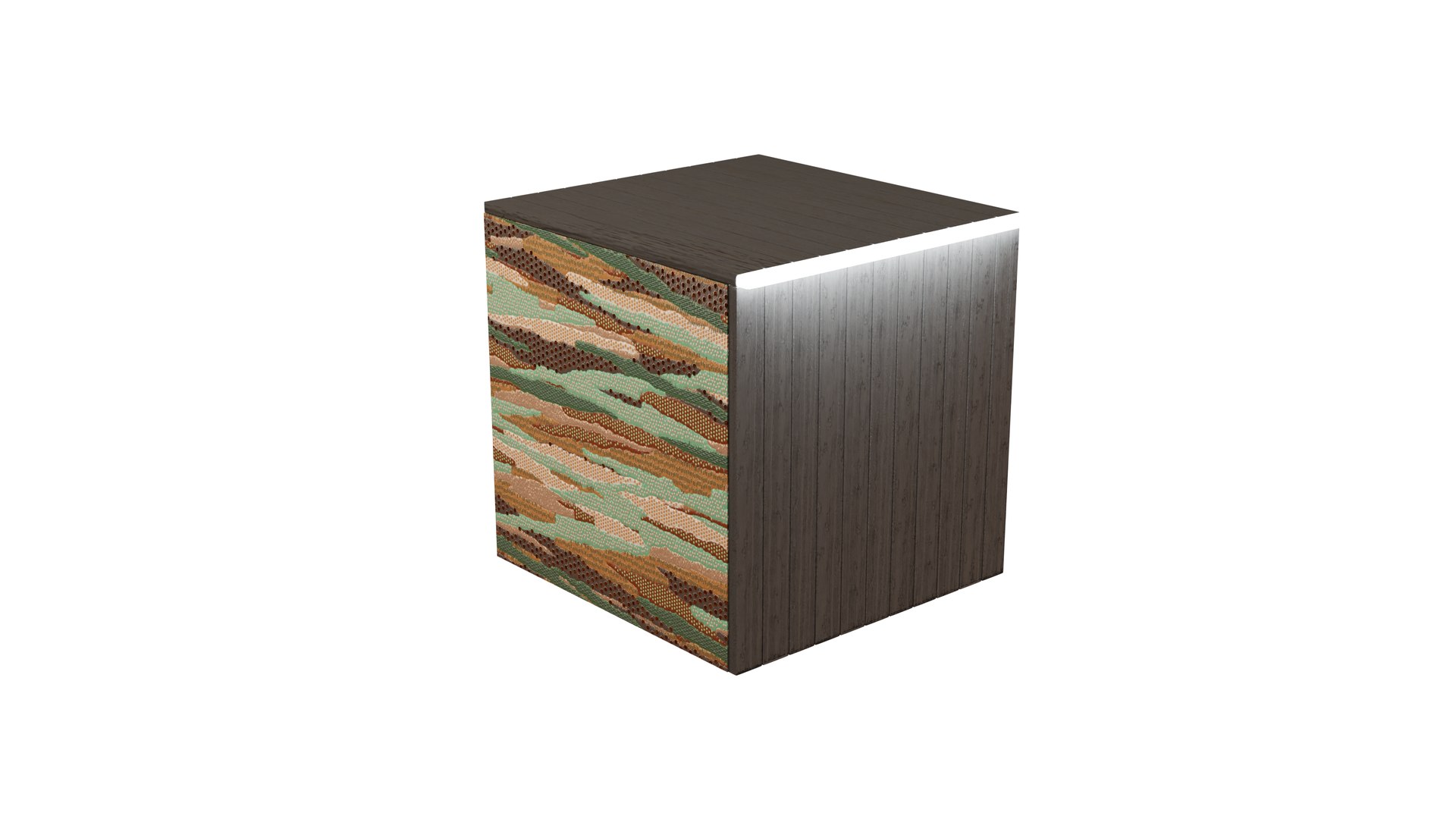 3D Model Modern Elegant Cube Table With Wooden Modules And Decorative ...