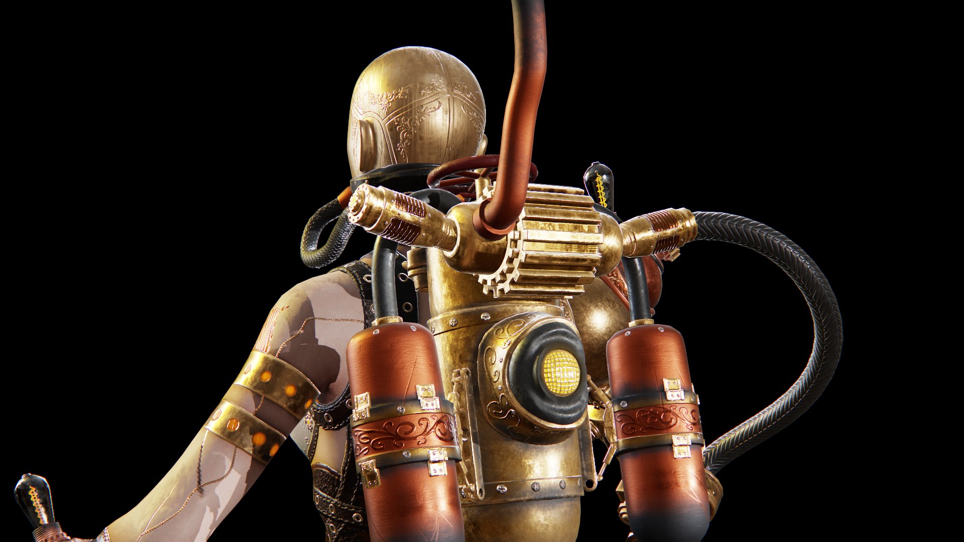 Steampunk cyborg 3D model - TurboSquid 1971233