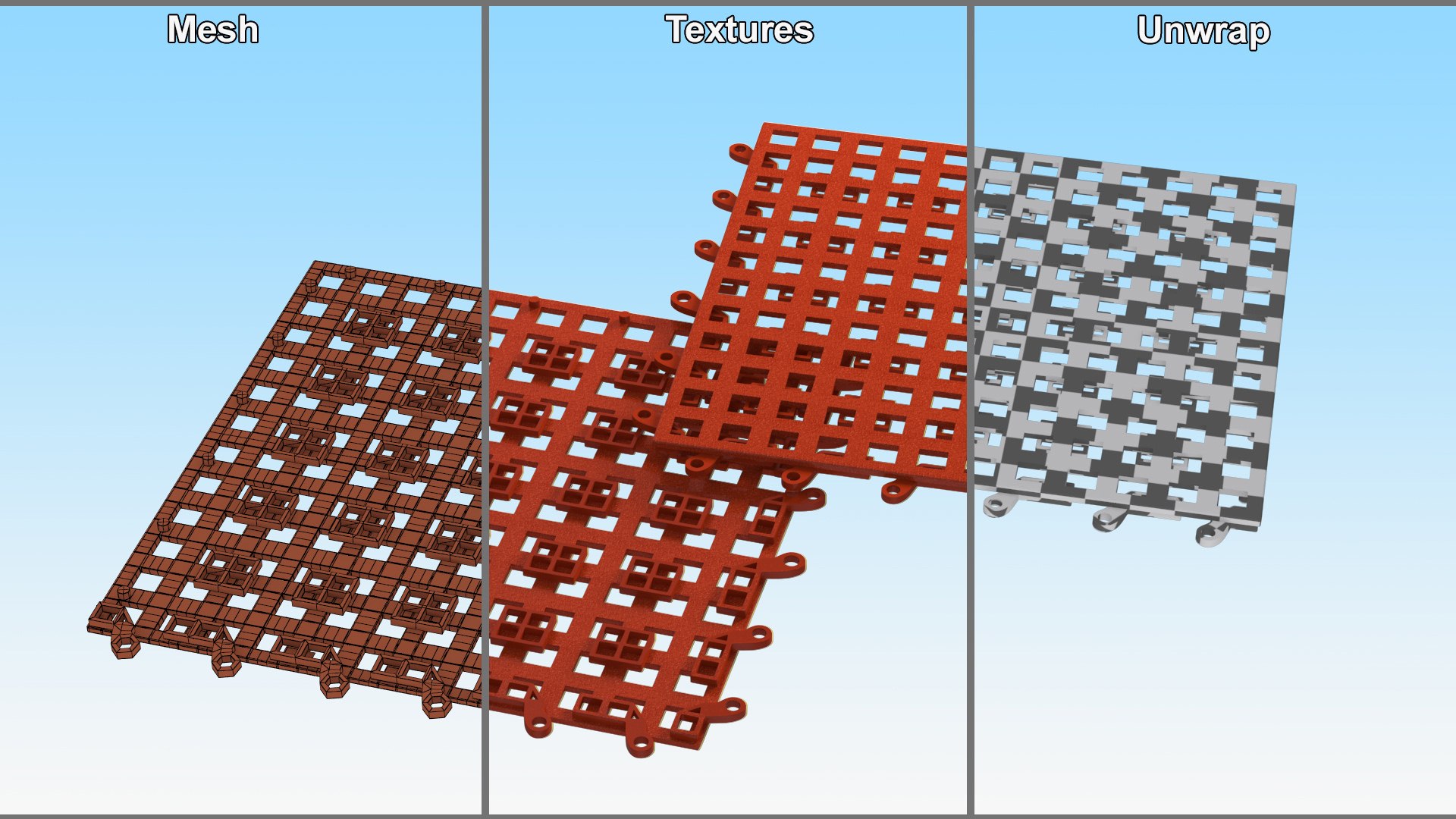 3D Plastic Gym Floor Mat Orange Model - TurboSquid 2234475