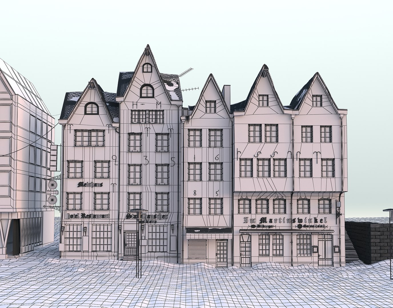 3D Das Kleine Stapelhausen Bright Buldings Model - TurboSquid 1899213