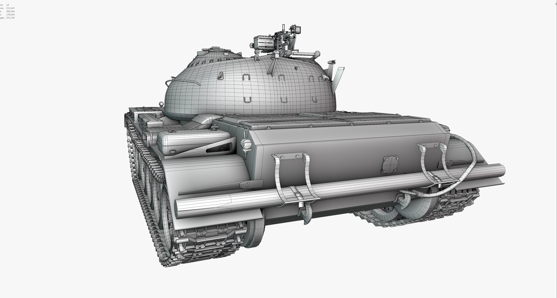 3D Type59 Tank Low Poly Model - TurboSquid 2317443