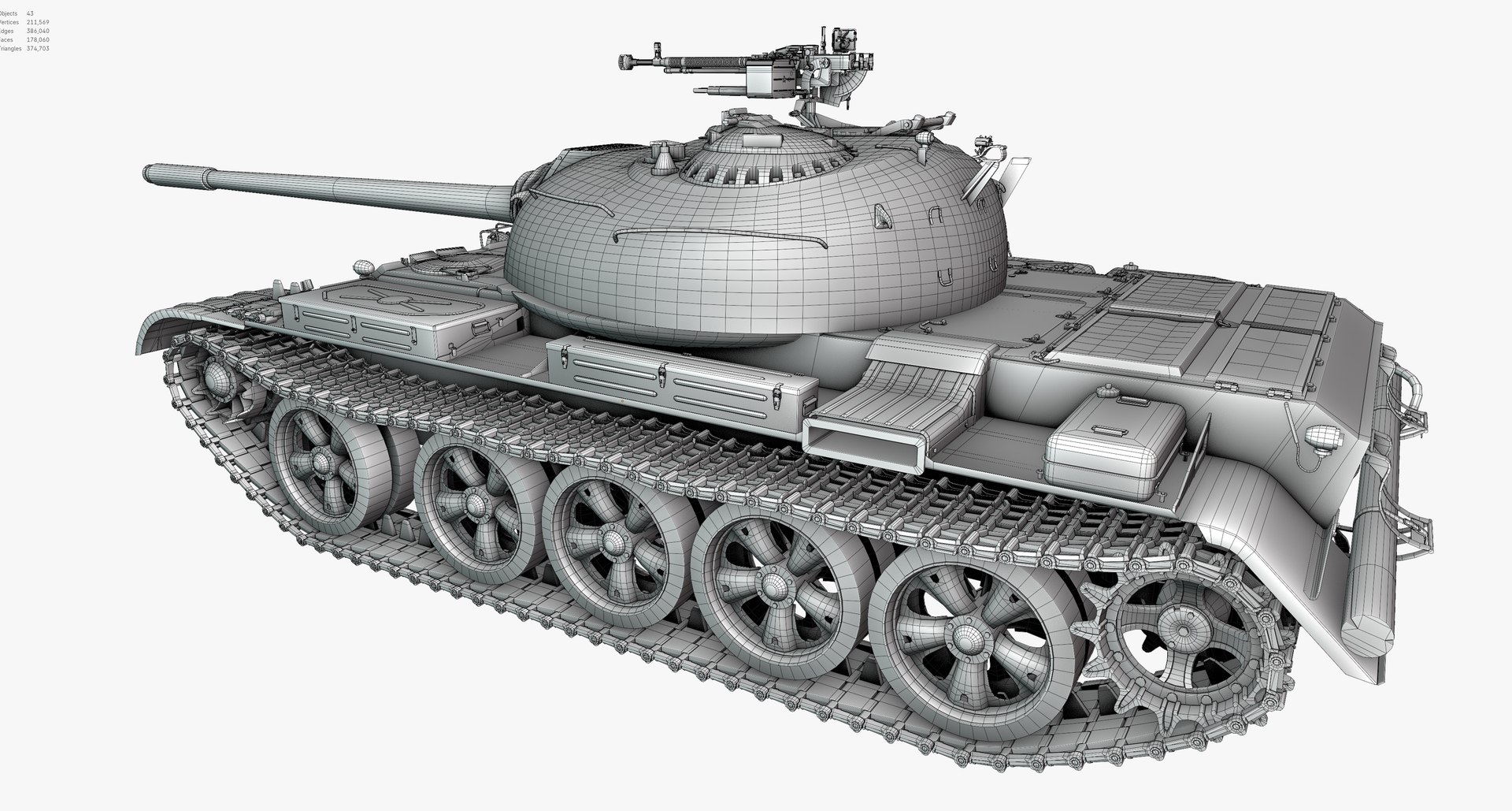3D Type59 Tank Low Poly Model - TurboSquid 2317443
