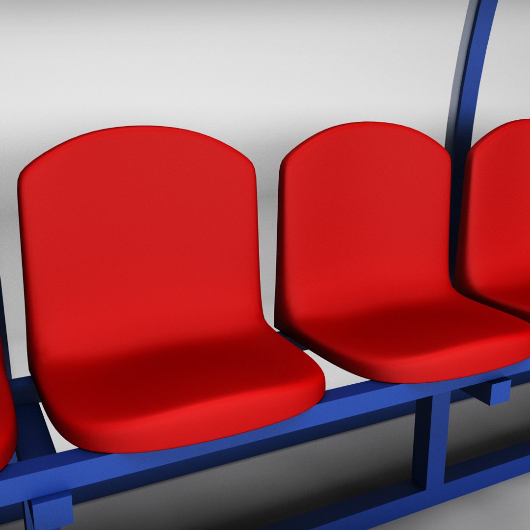 3d Model Of Stadium Seating Reserve Bench