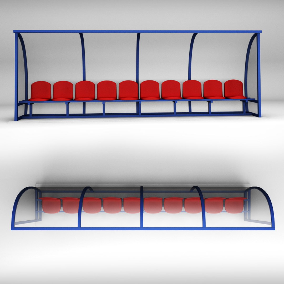 3d Model Of Stadium Seating Reserve Bench