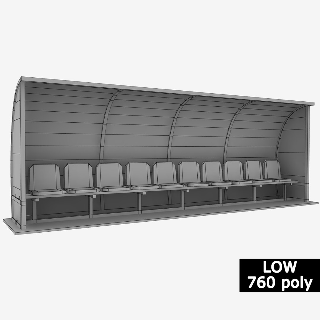 3d Model Of Stadium Seating Reserve Bench