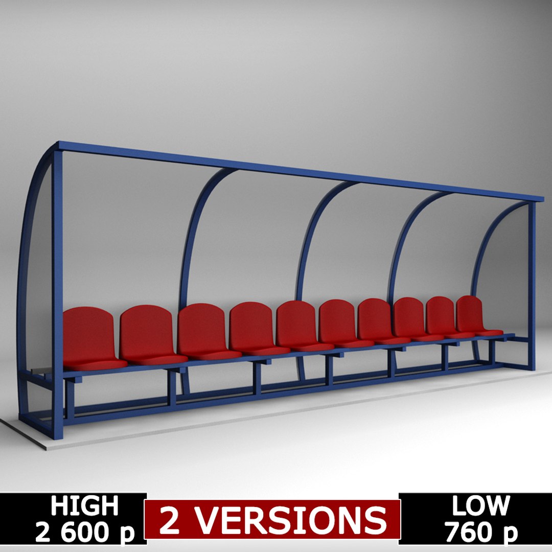 3d Model Of Stadium Seating Reserve Bench