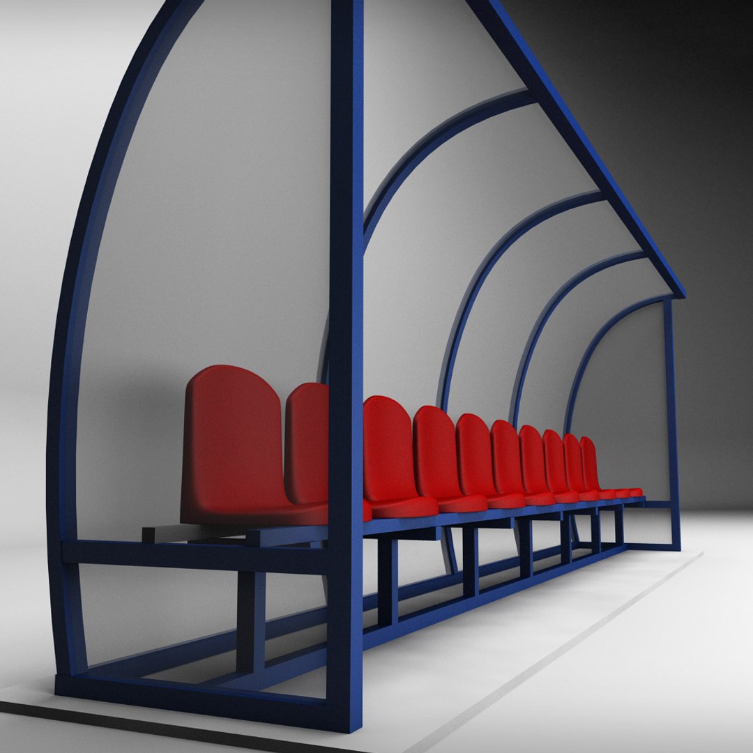 3d Model Of Stadium Seating Reserve Bench
