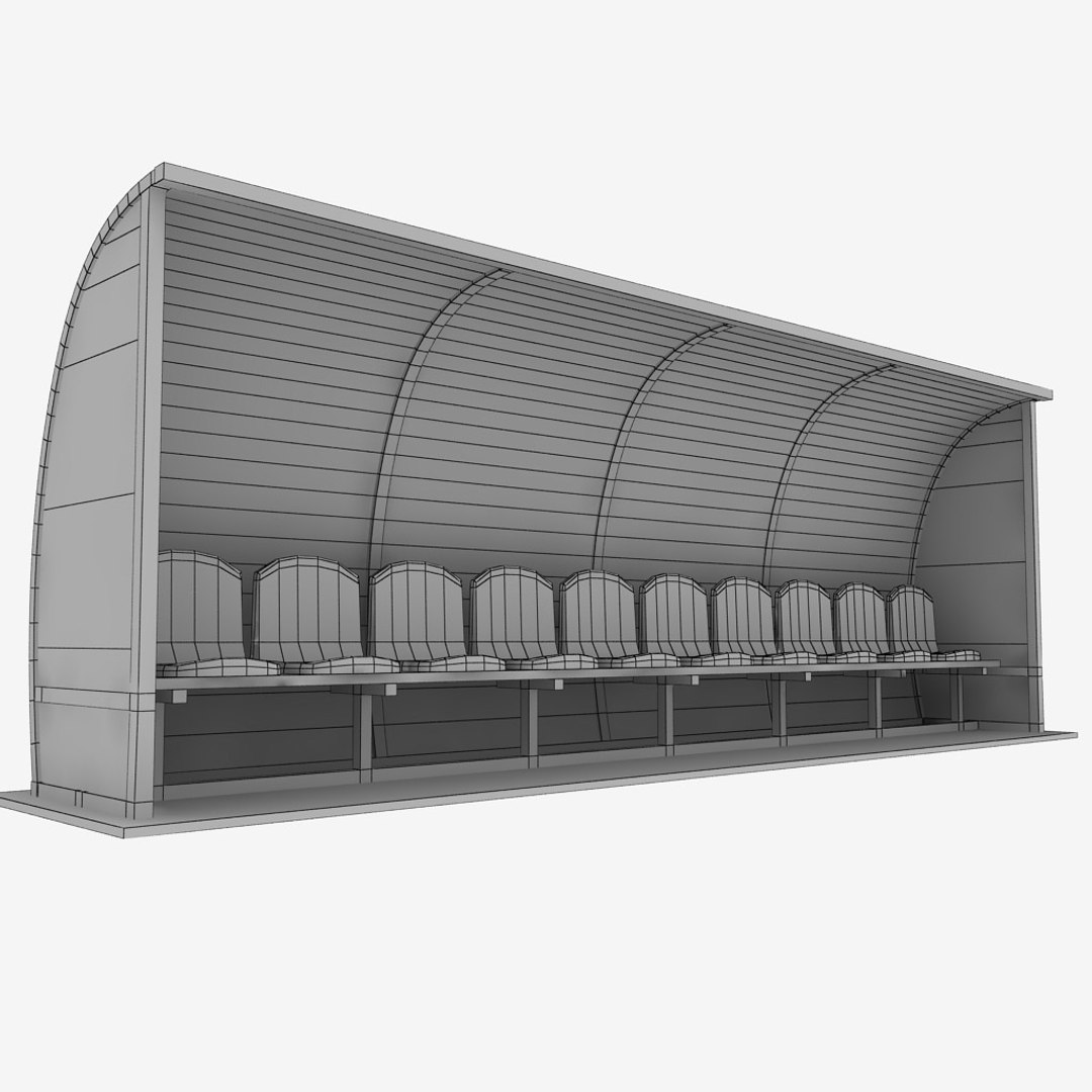3d Model Of Stadium Seating Reserve Bench