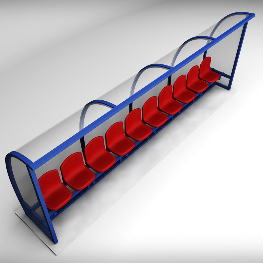 3d Model Of Stadium Seating Reserve Bench