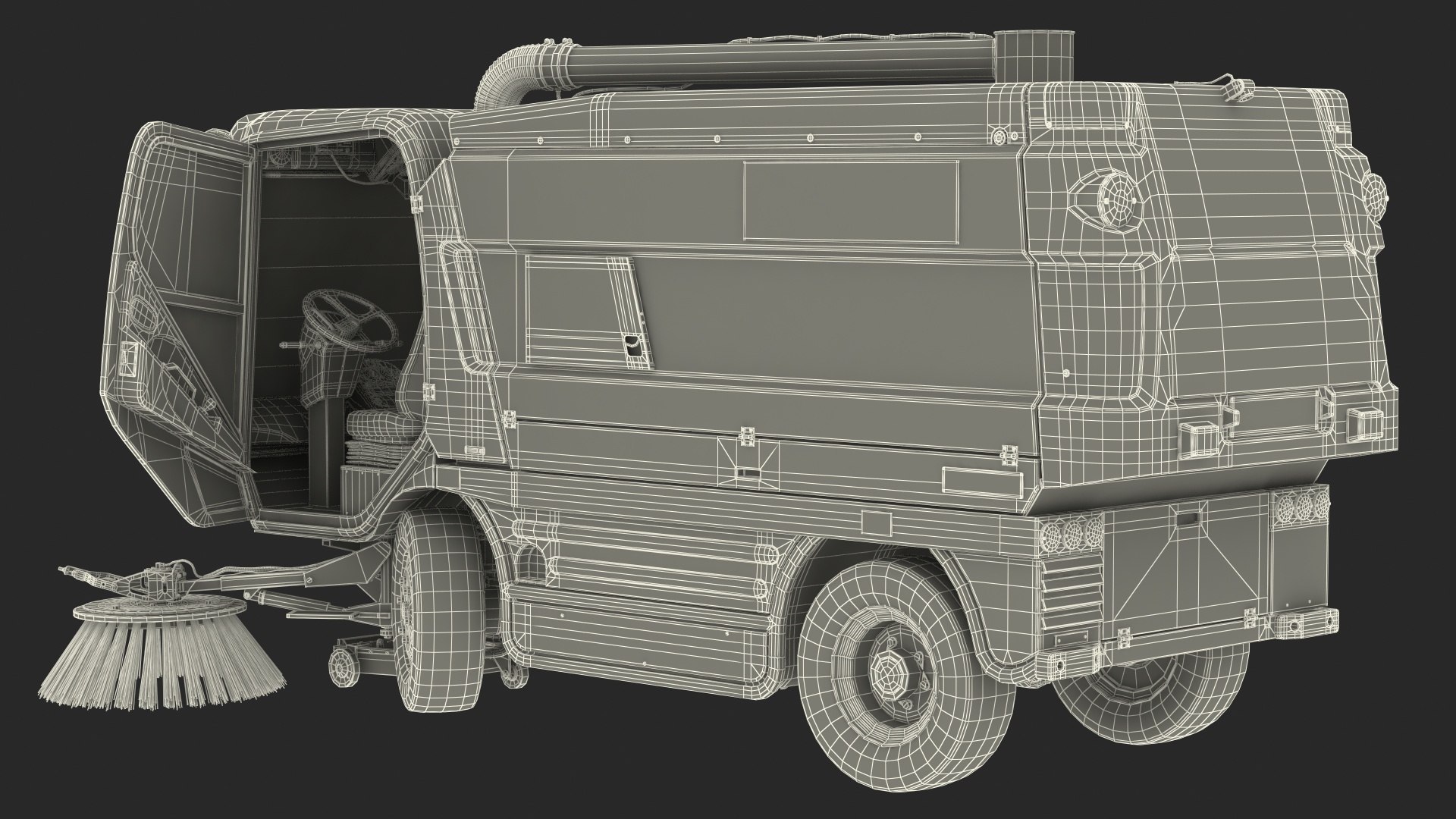 3D Road Sweeper Vehicle Rigged Model - TurboSquid 1576263