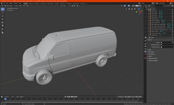 GMC Savana Van Grey Simple Interior3D模型 - TurboSquid 1912477