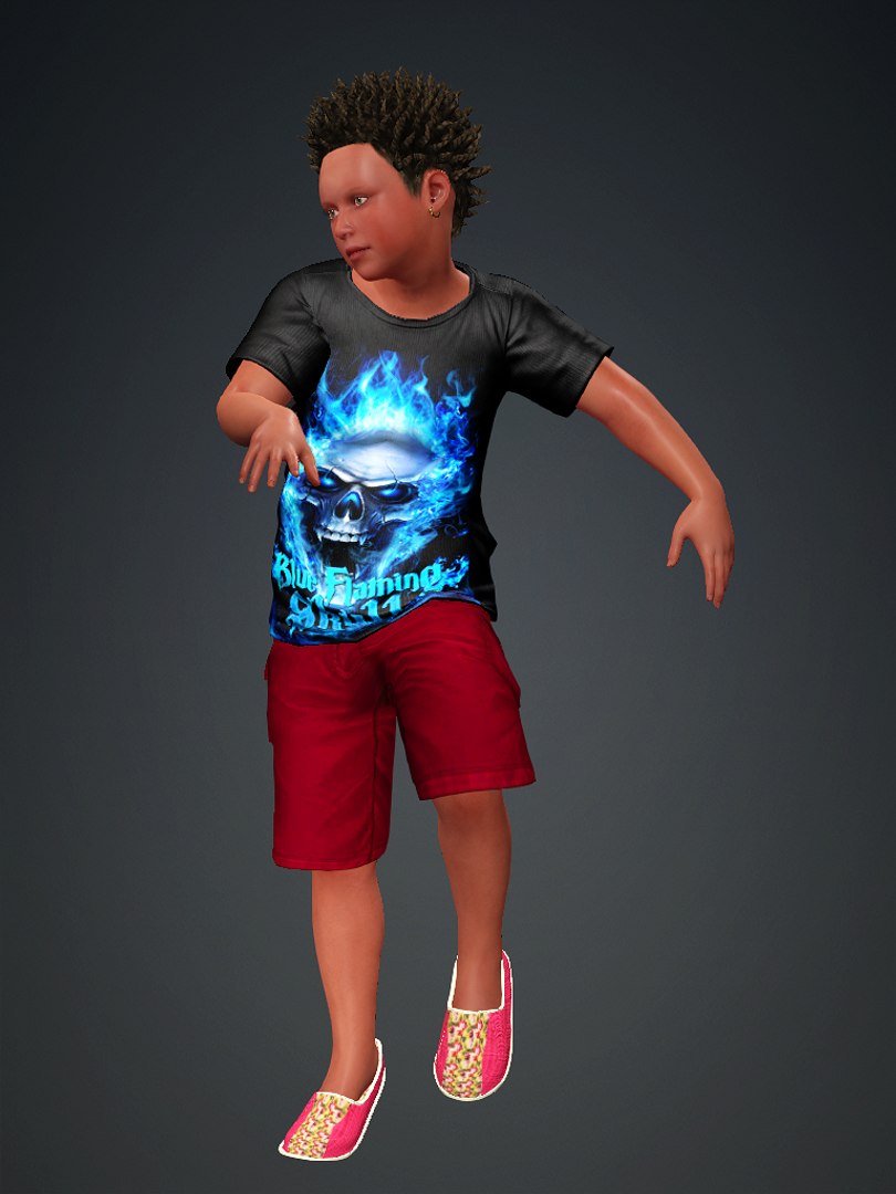 Realistic Rigged Little African Boy-Kilo Character 3D Model Model ...