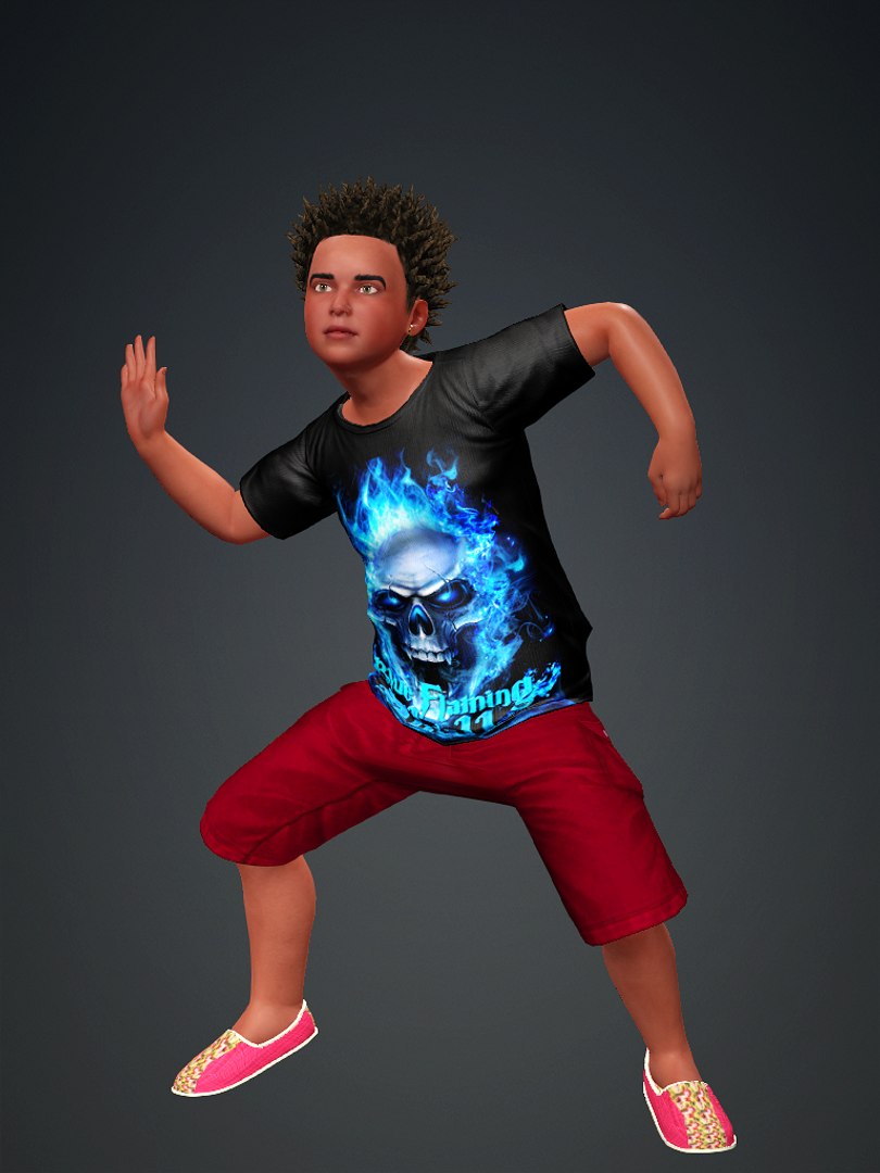 Realistic Rigged Little African Boy-Kilo Character 3D Model Model ...