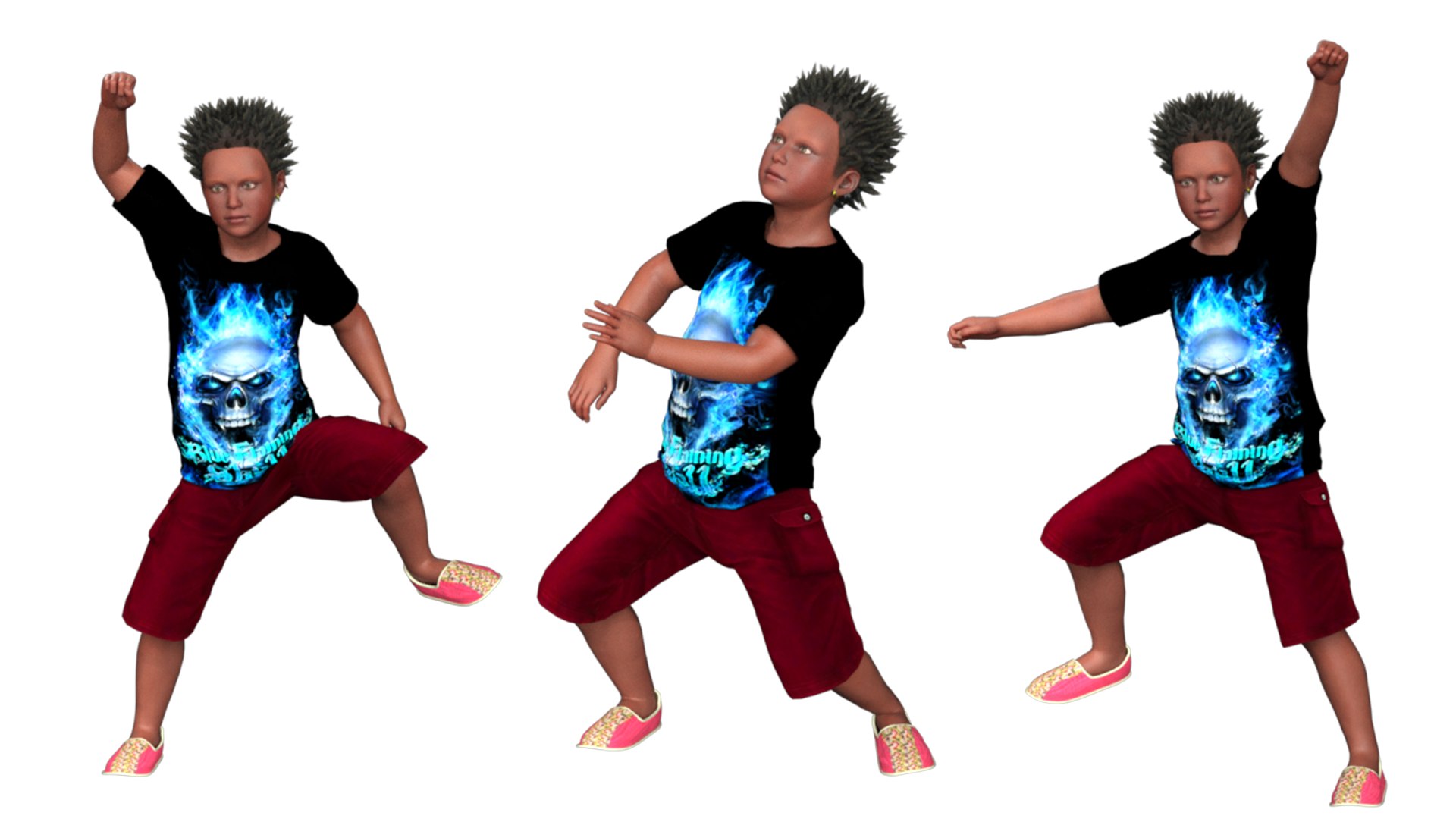 Realistic Rigged Little African Boy-Kilo Character 3D Model Model ...