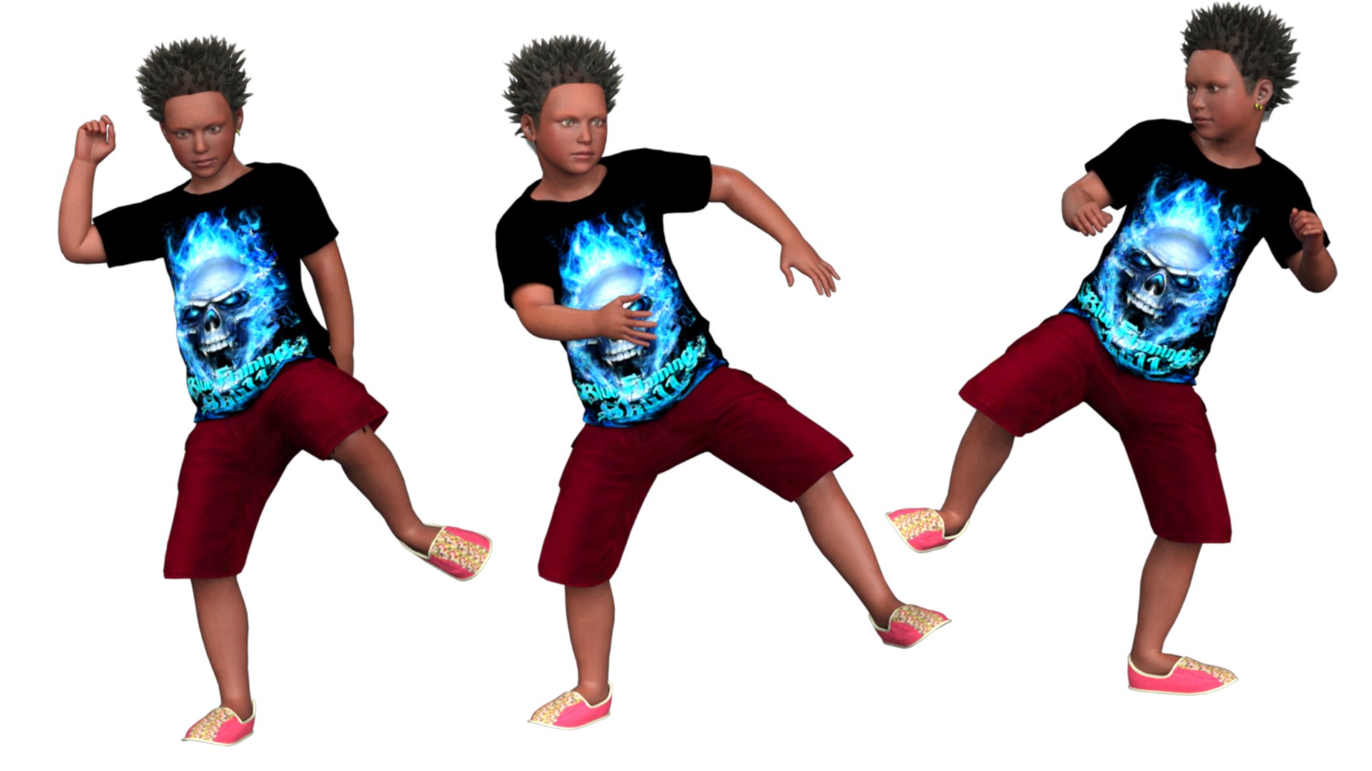 Realistic Rigged Little African Boy-Kilo Character 3D Model Model ...