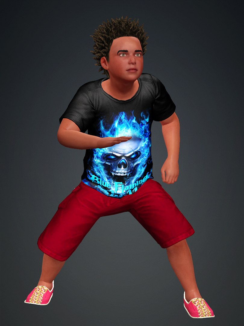 Realistic Rigged Little African Boy-Kilo Character 3D Model Model ...