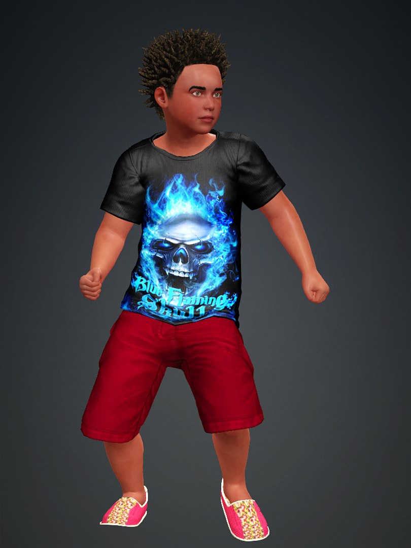 Realistic Rigged Little African Boy-Kilo Character 3D Model Model ...