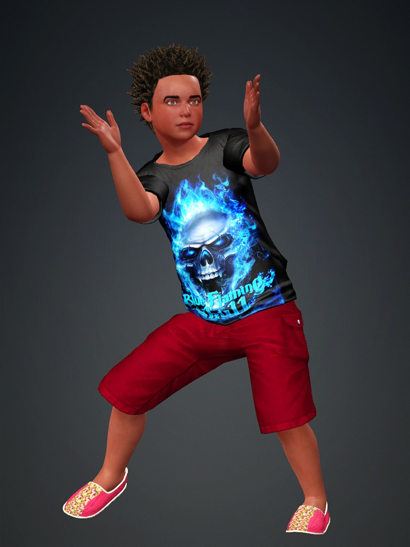 Realistic Rigged Little African Boy-Kilo Character 3D Model Model ...