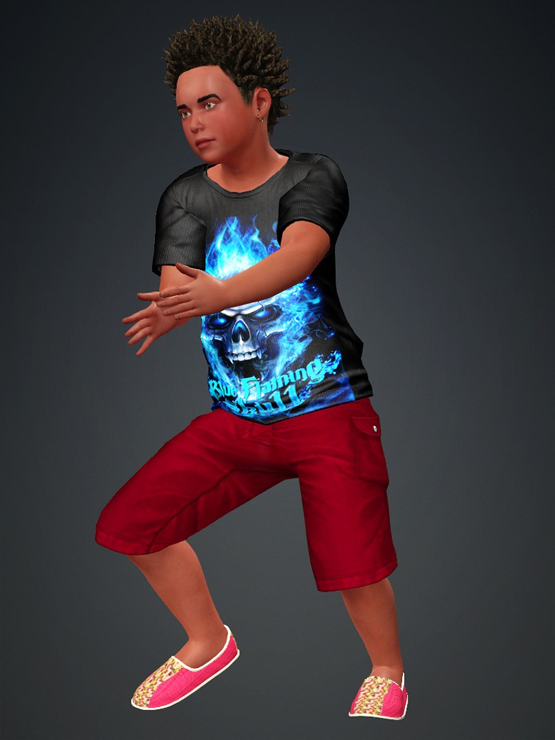 Realistic Rigged Little African Boy-Kilo Character 3D Model Model ...