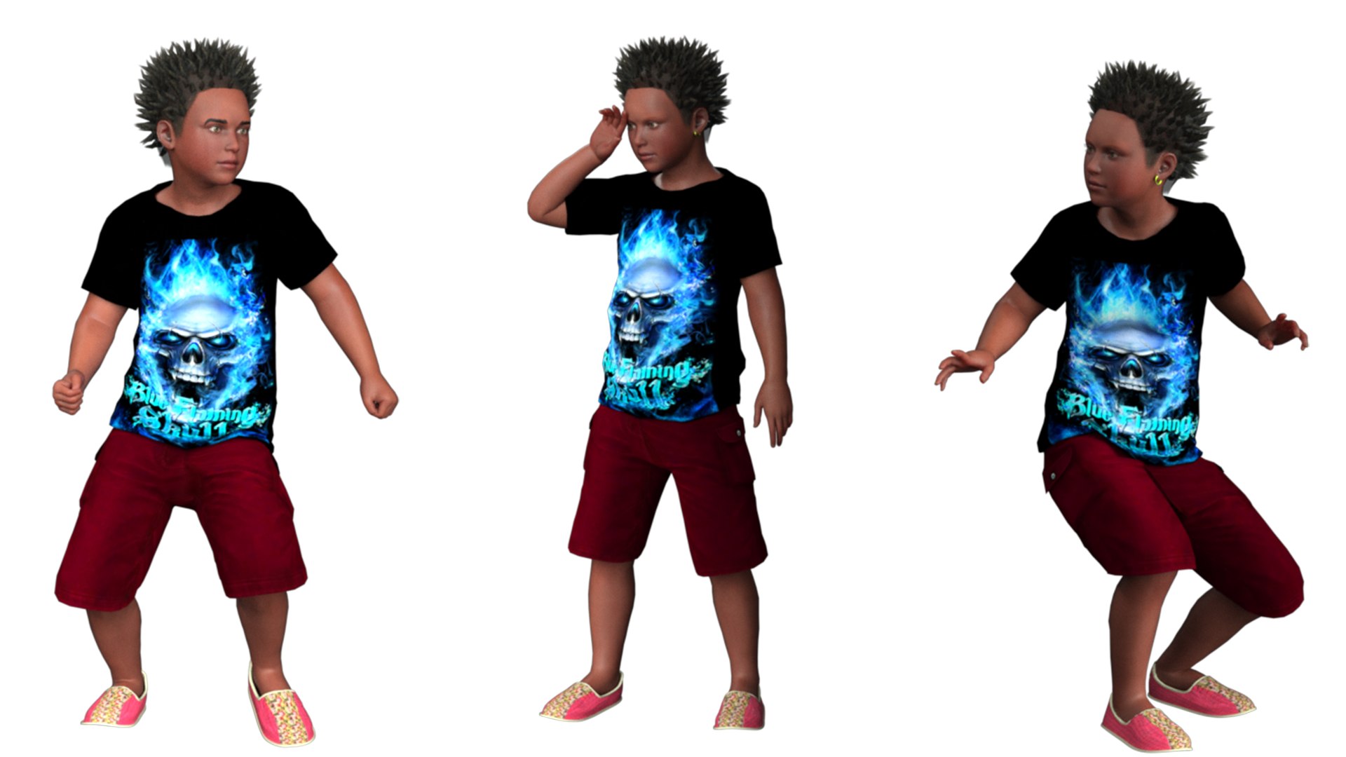 Realistic Rigged Little African Boy-Kilo Character 3D Model Model ...