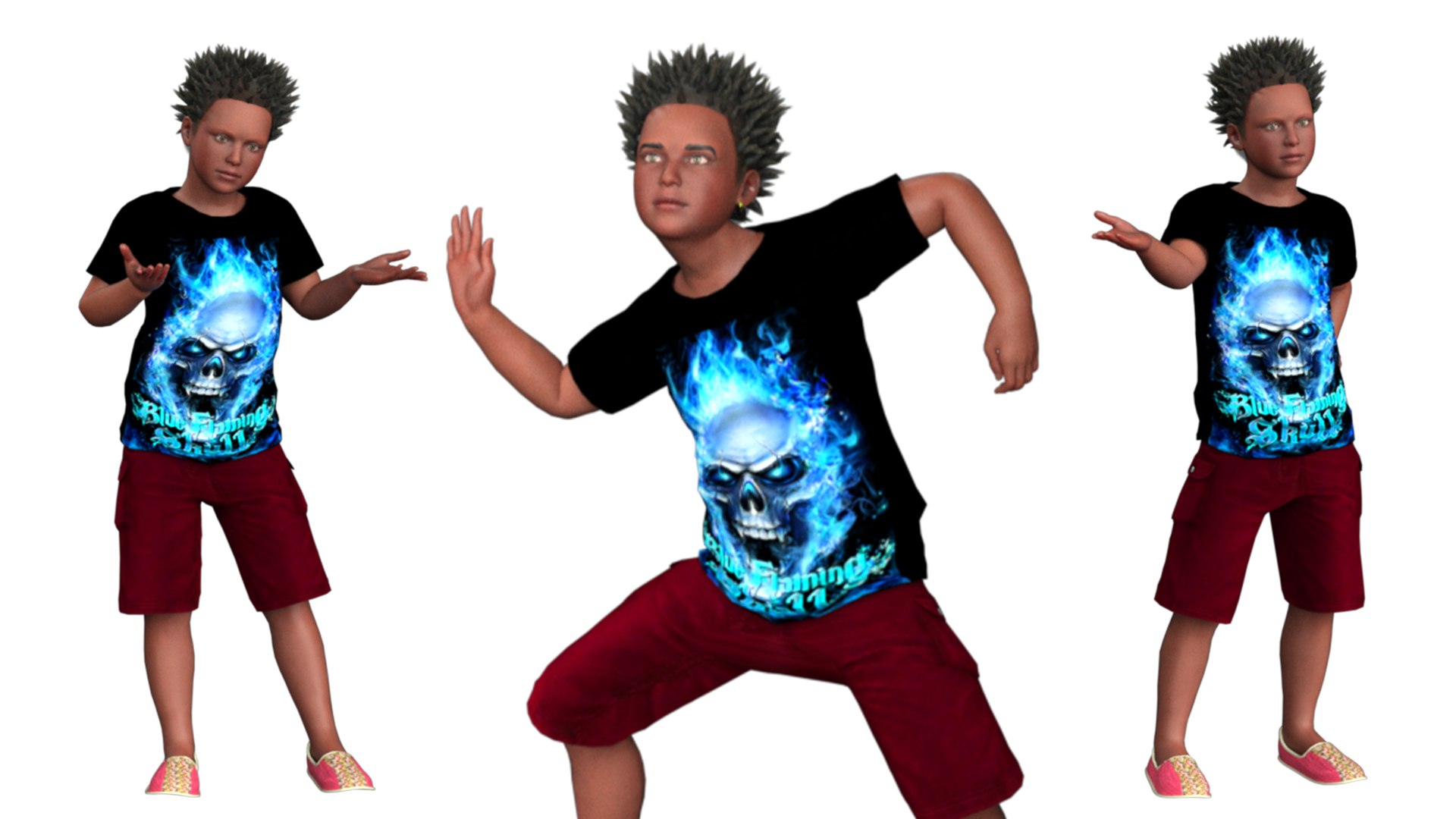 Realistic Rigged Little African Boy-Kilo Character 3D Model Model ...