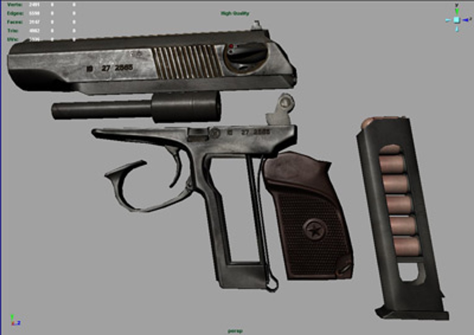 Soviet Makarov Pm Pistol 3d Model