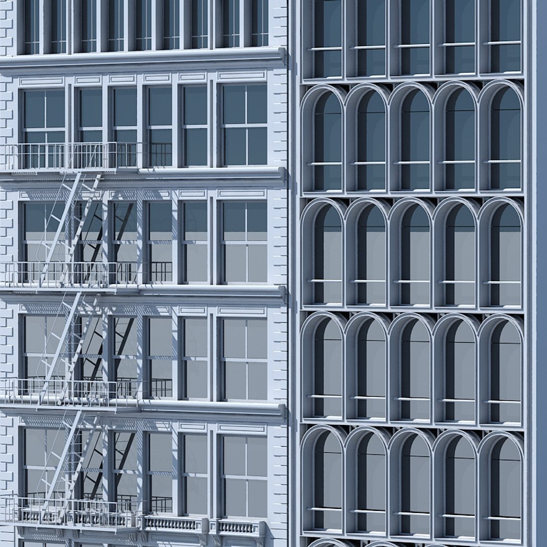 Tenement building facades 3D model - TurboSquid 1302959