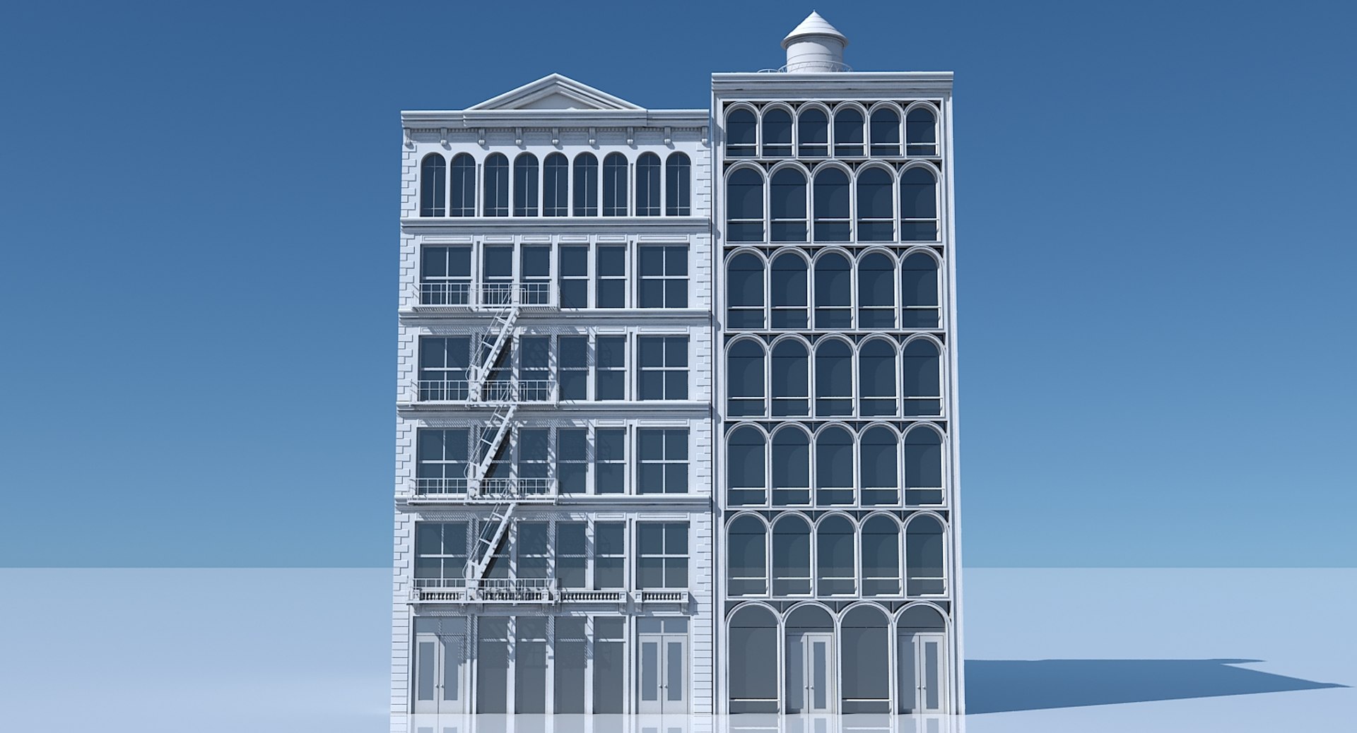 Tenement building facades 3D model - TurboSquid 1302959