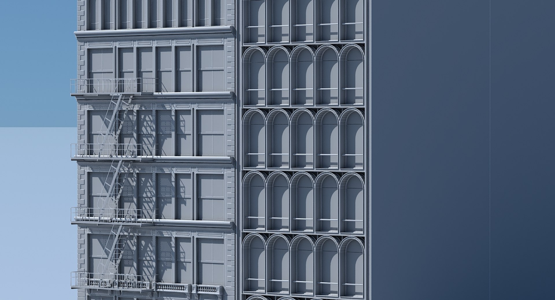 Tenement building facades 3D model - TurboSquid 1302959