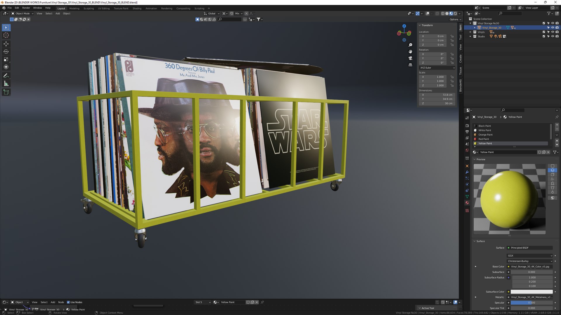 3D Vinyl Storage No-30 with 5 Color Variations model - TurboSquid 1869246