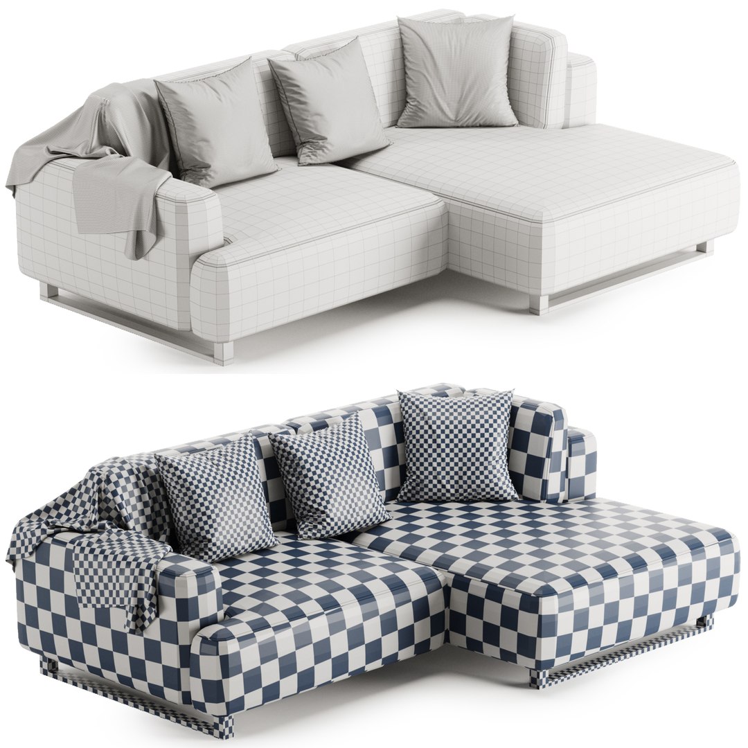Corner sofa Onte Bucle Beige 3D model - TurboSquid 2107753