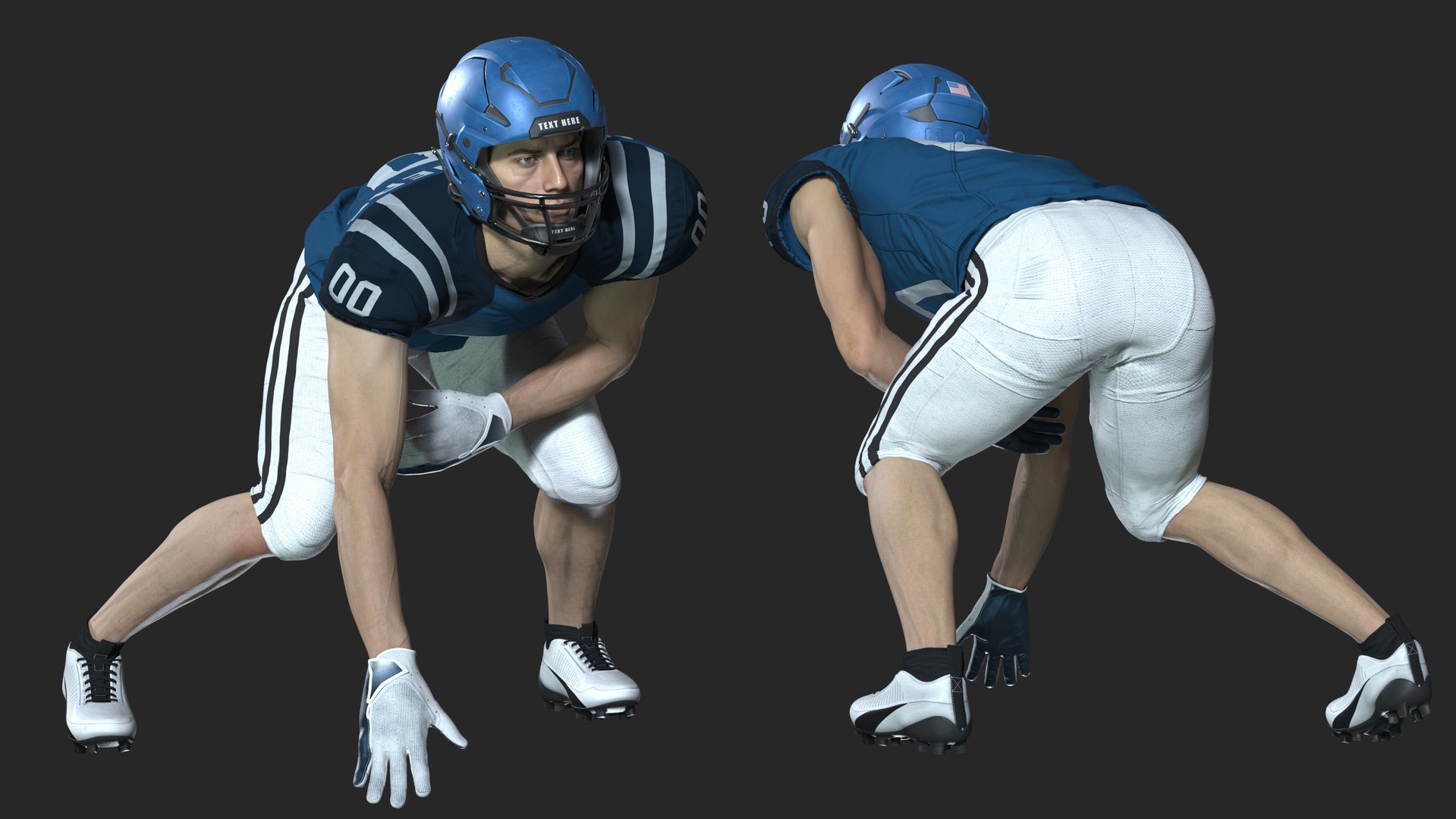 American Football Player 3D Model - TurboSquid 2086336