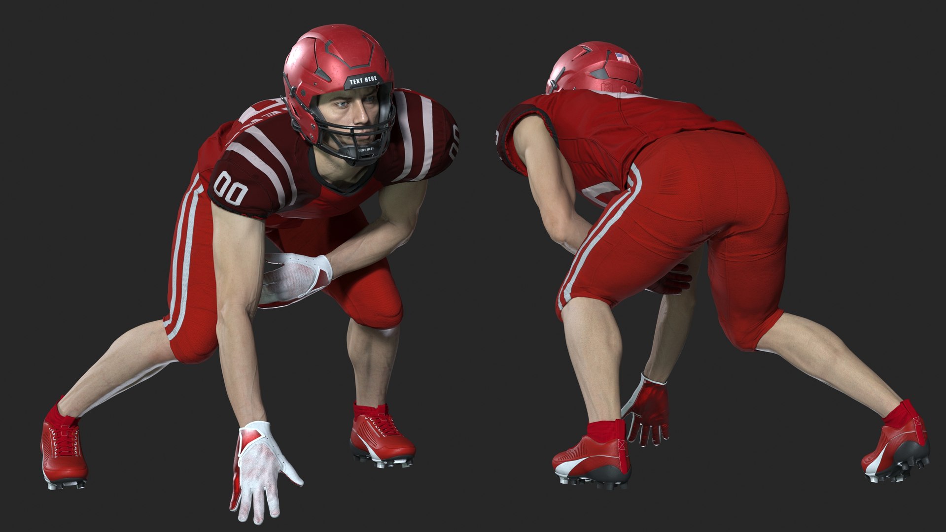 American Football Player 3D Model - TurboSquid 2086336