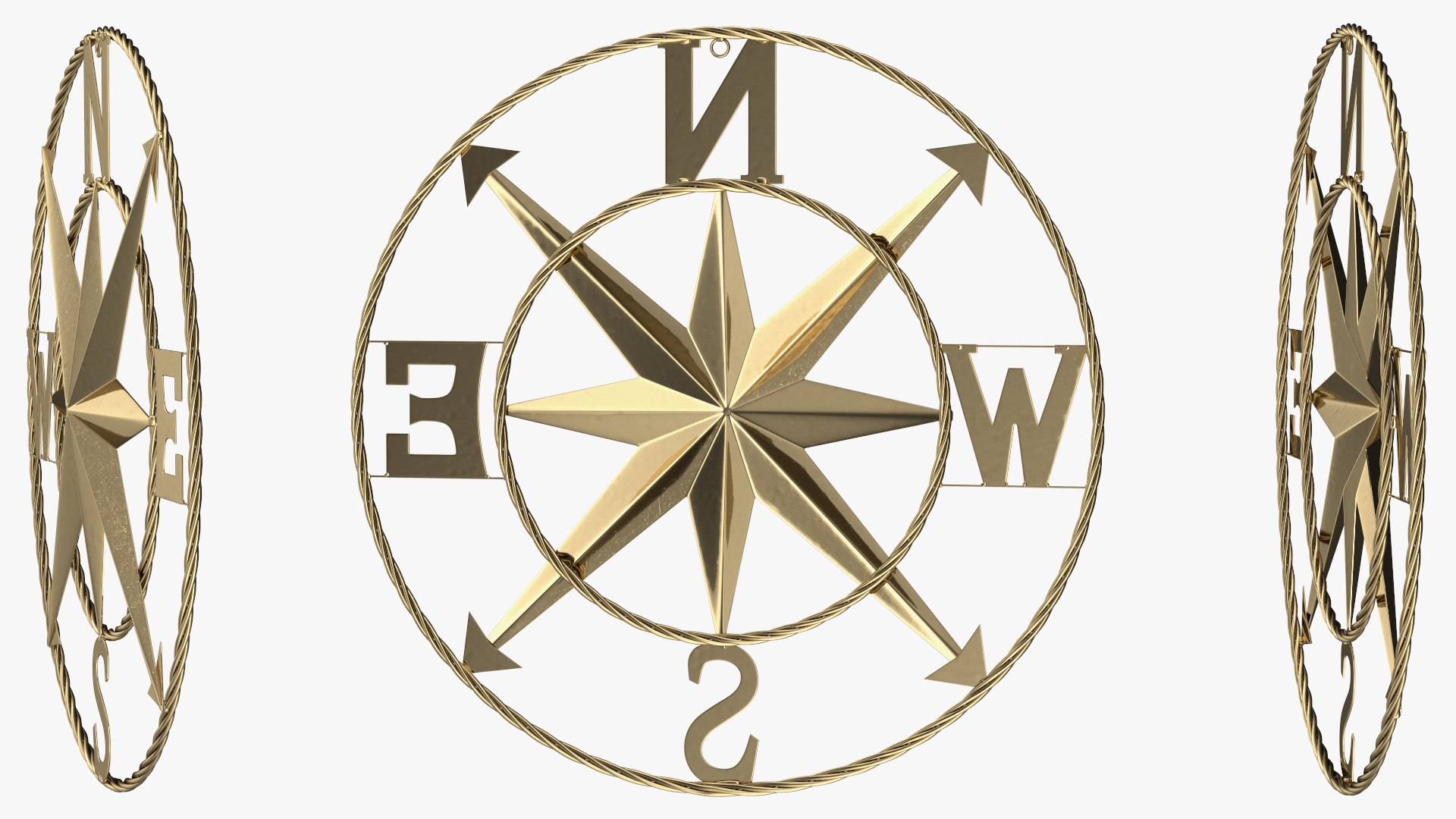 3D Classical Compass Rose Gold - TurboSquid 1832599