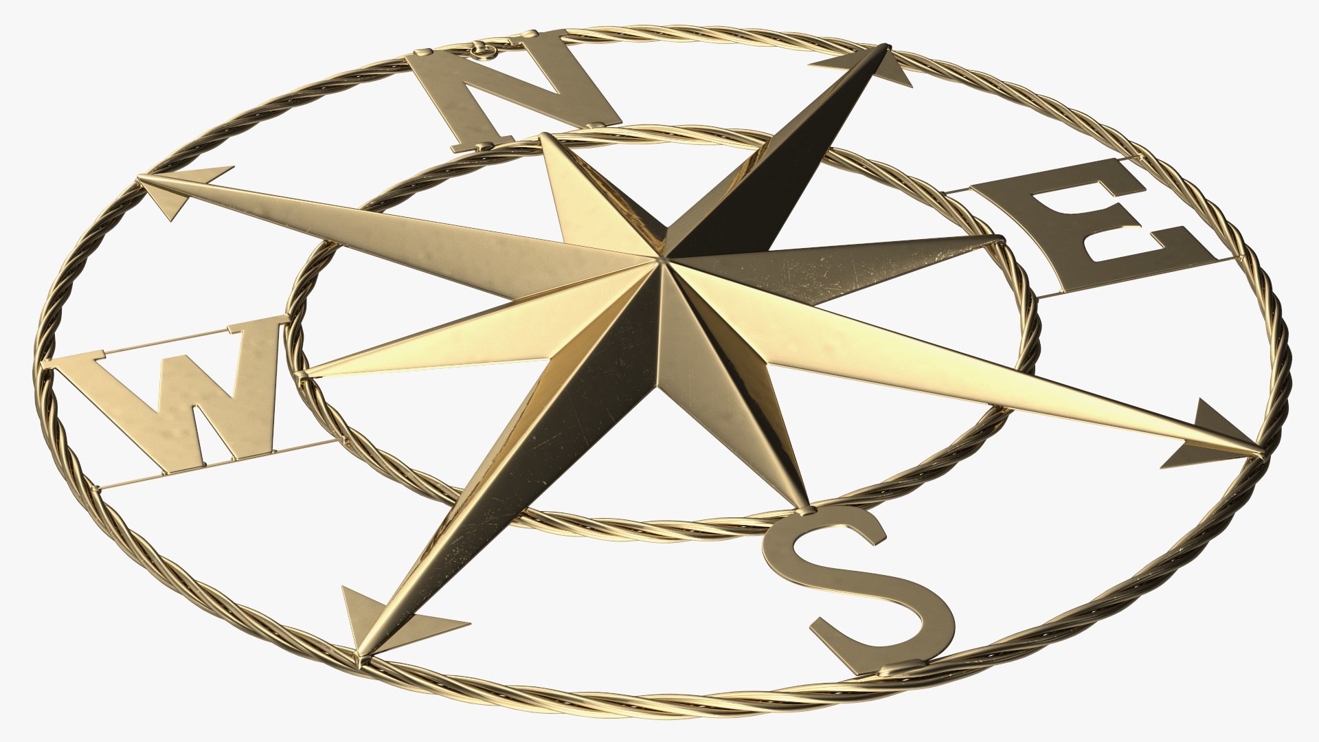 3D Classical Compass Rose Gold - TurboSquid 1832599