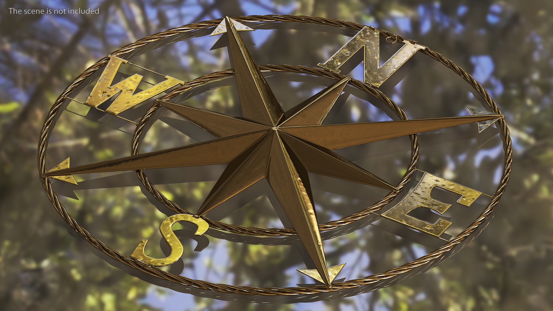 3D Classical Compass Rose Gold - TurboSquid 1832599