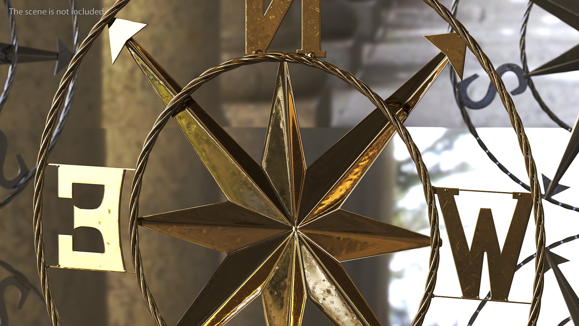 3D Classical Compass Rose Gold - TurboSquid 1832599
