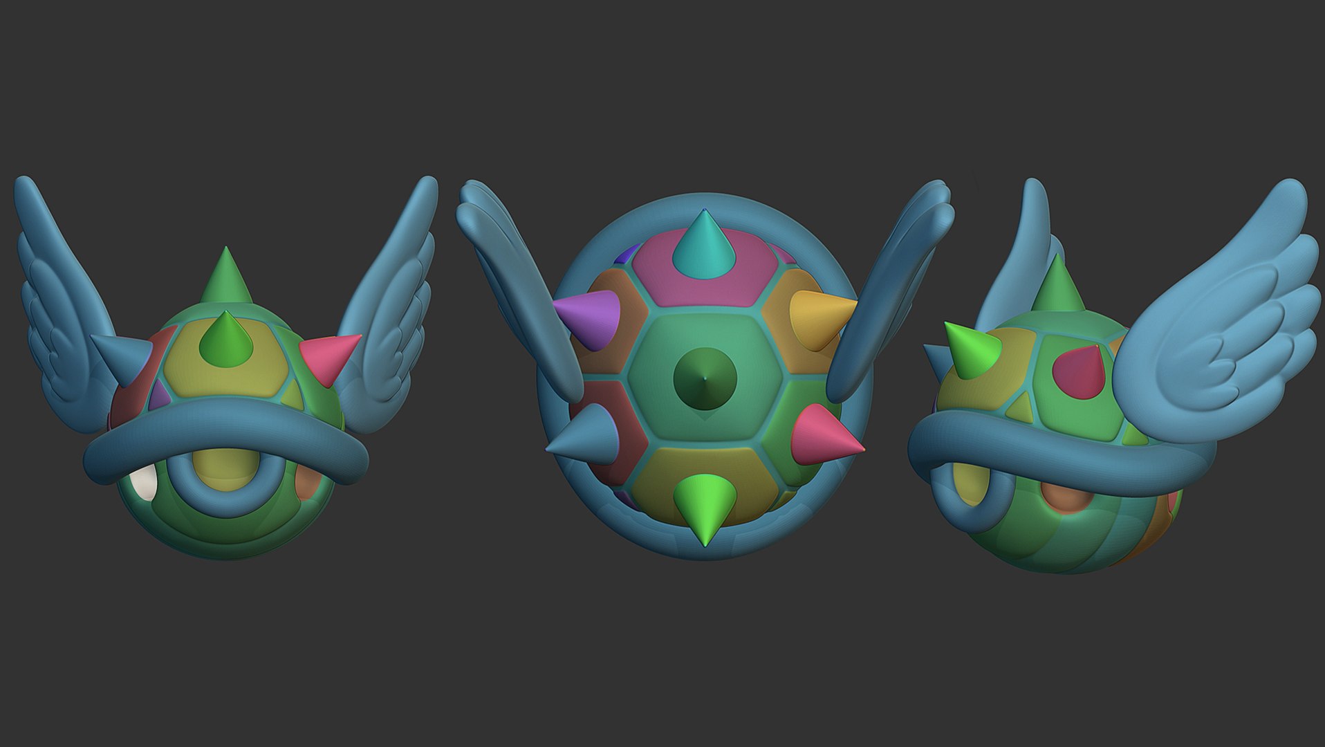 3D Mario Bros Koopa Shell Blue Cinematic Model - TurboSquid 2059357