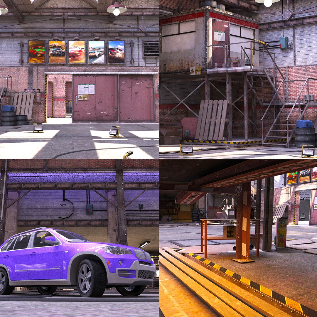 Automotive Garage Workshop Interior 3D Model - TurboSquid 1868183