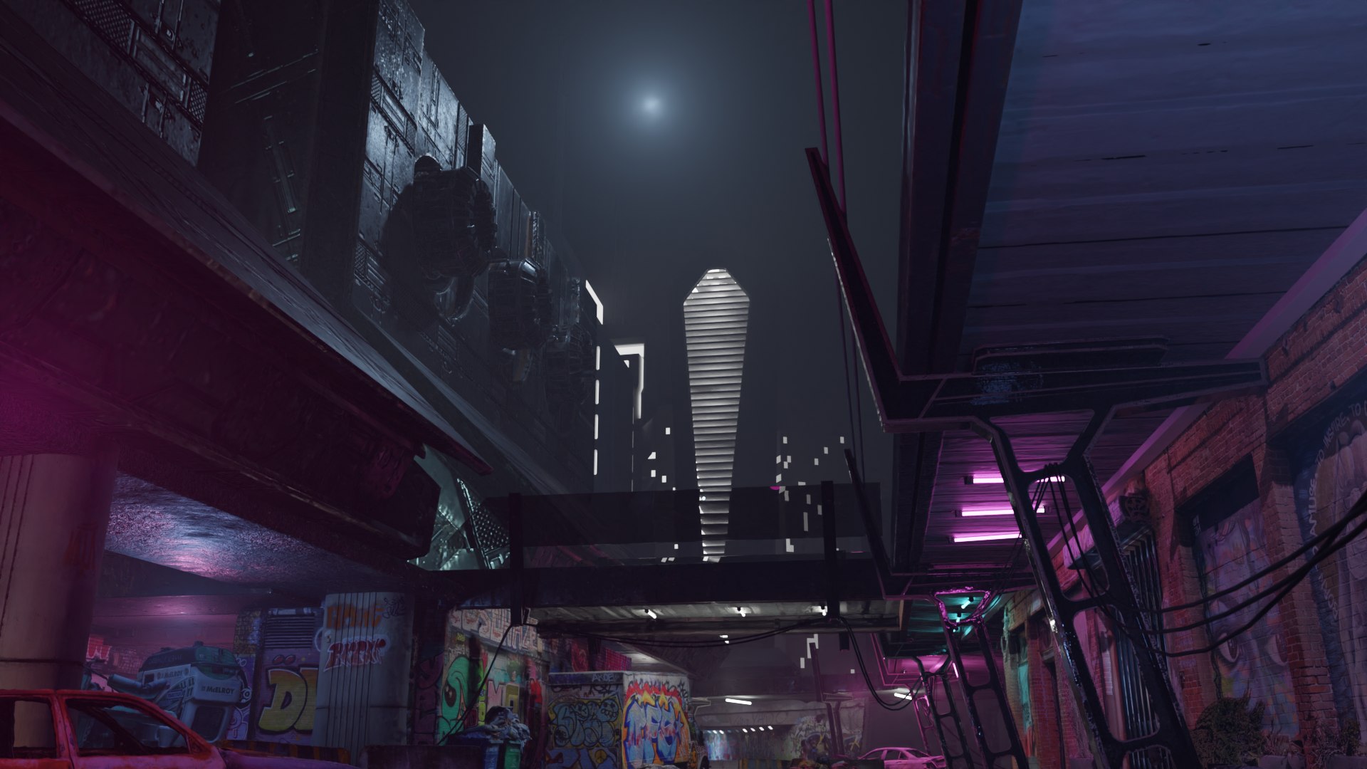 3D Cyberpunk Exterior Scene V3 Model - TurboSquid 2011443